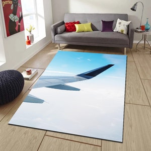 Plane Rug,sky Rug, Airport Rug, Plane Theme Rug, Jet Rug, Jet Pattern ...