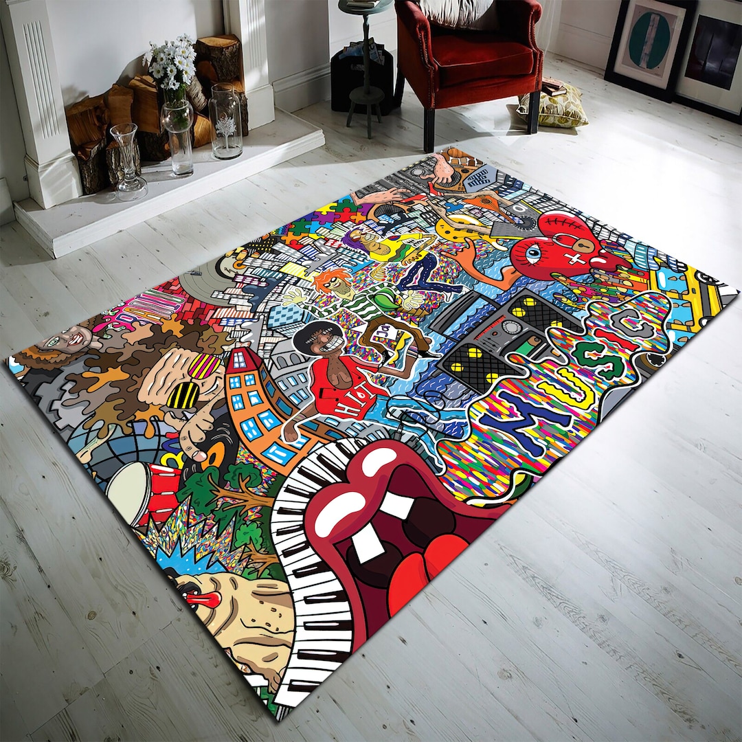 Graffiti,graffiti Rug,colorful Rugs,grafiti Rug,unique Rug,abstract Art ...