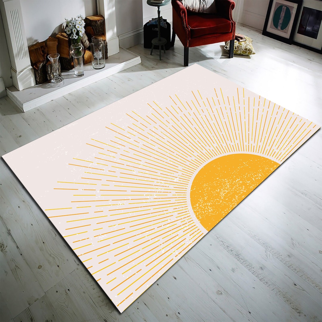 Boho Sun Rug, Modern Painting Rug, Luxury Decor for Room, Minimalism ...