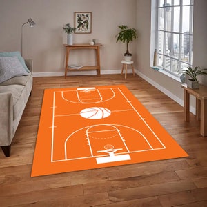 Basketball Court Rug, Basketball Sports Area Rug, Team Basketball Gifts ...