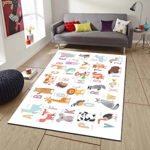 Animal Alphabet Rug, Learn and Play: Animal Alphabet Rug for Kids ...