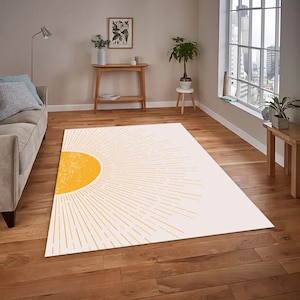 Boho Sun Rug, Modern Painting Rug, Luxury Decor for Room, Minimalism ...