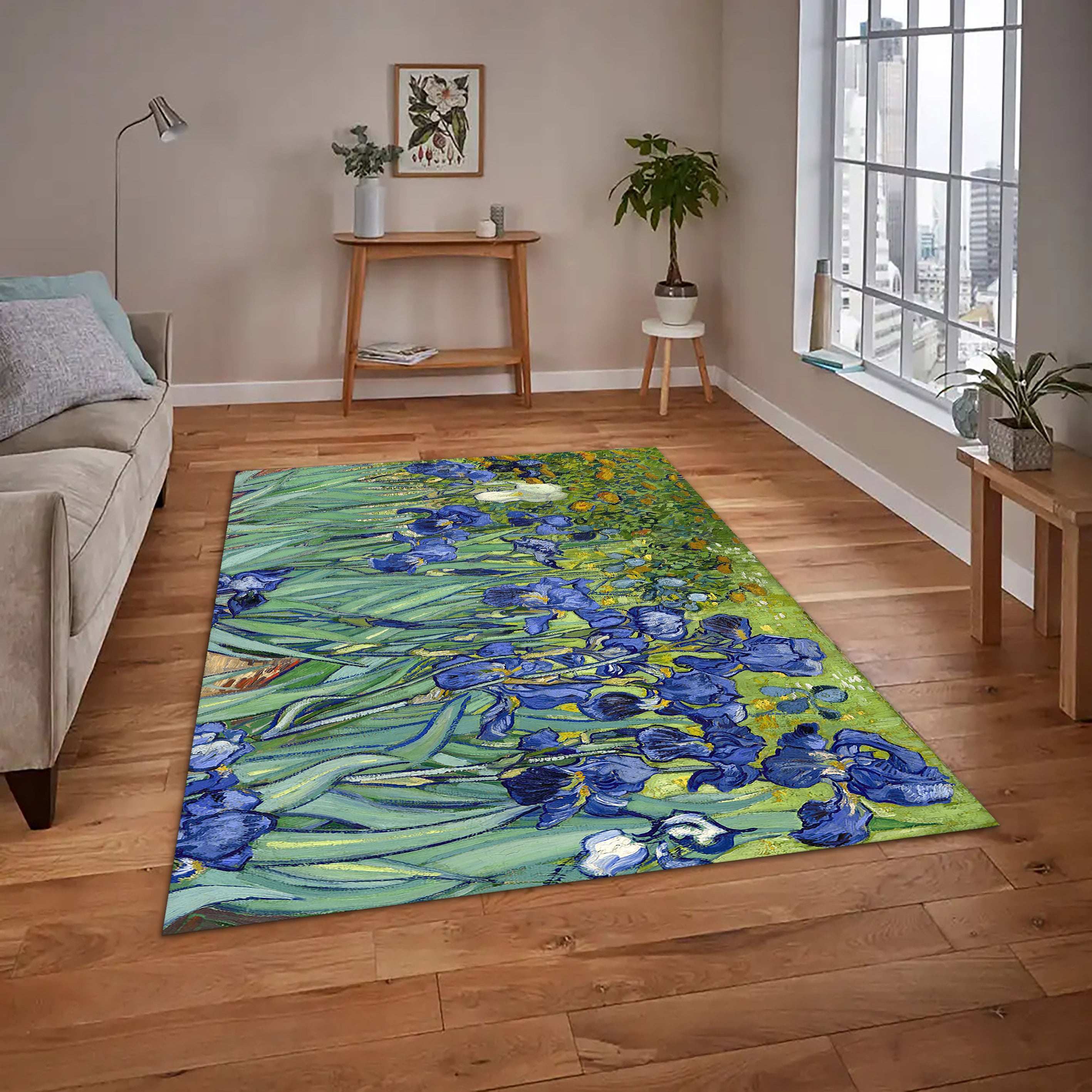 Vincent Van Gogh Irises Rug, Art Rug, Modern Art Rug, Living Room Rug ...