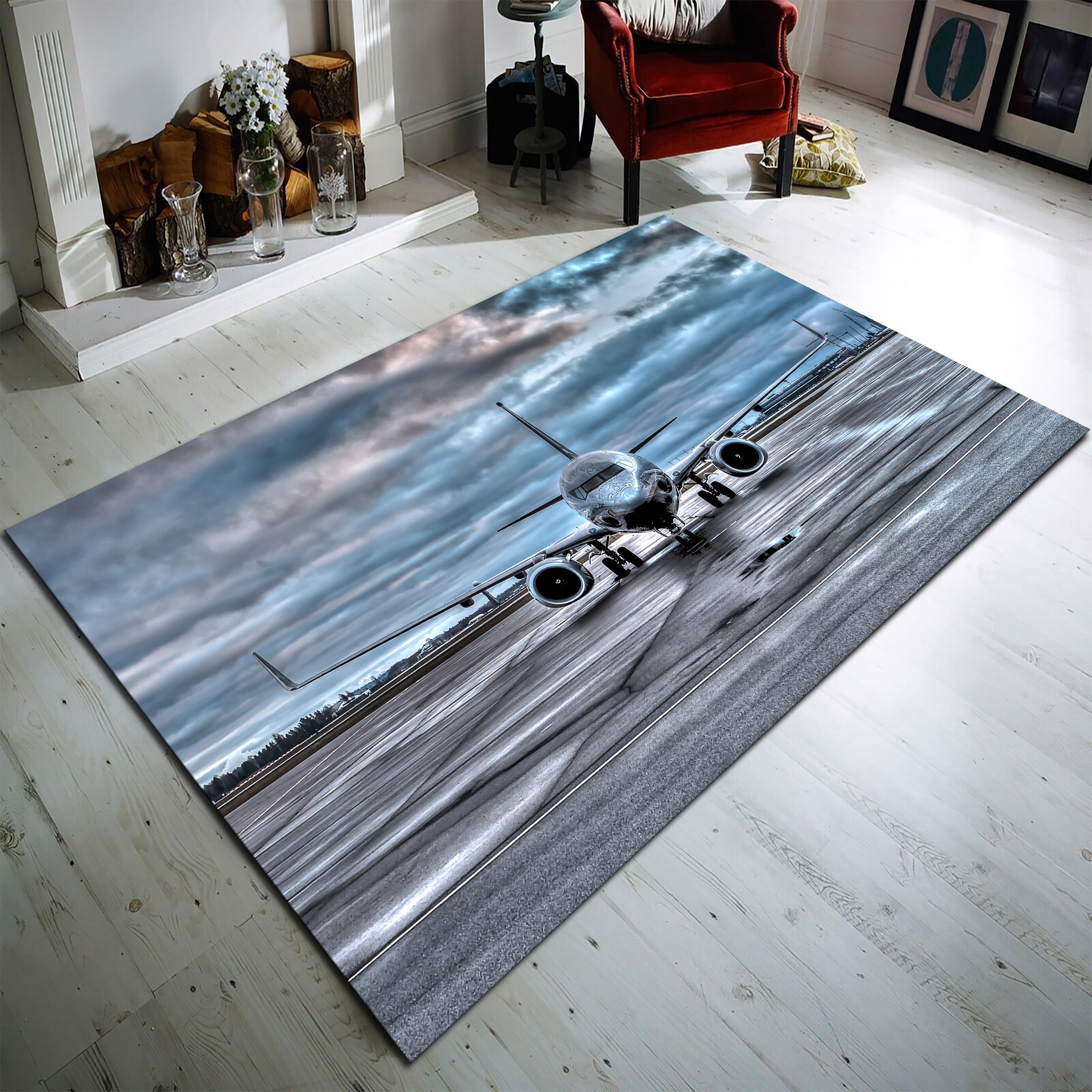 Plane Rug,sky Rug, Airport Rug, Plane Theme Rug, Jet Rug, Jet Pattern ...