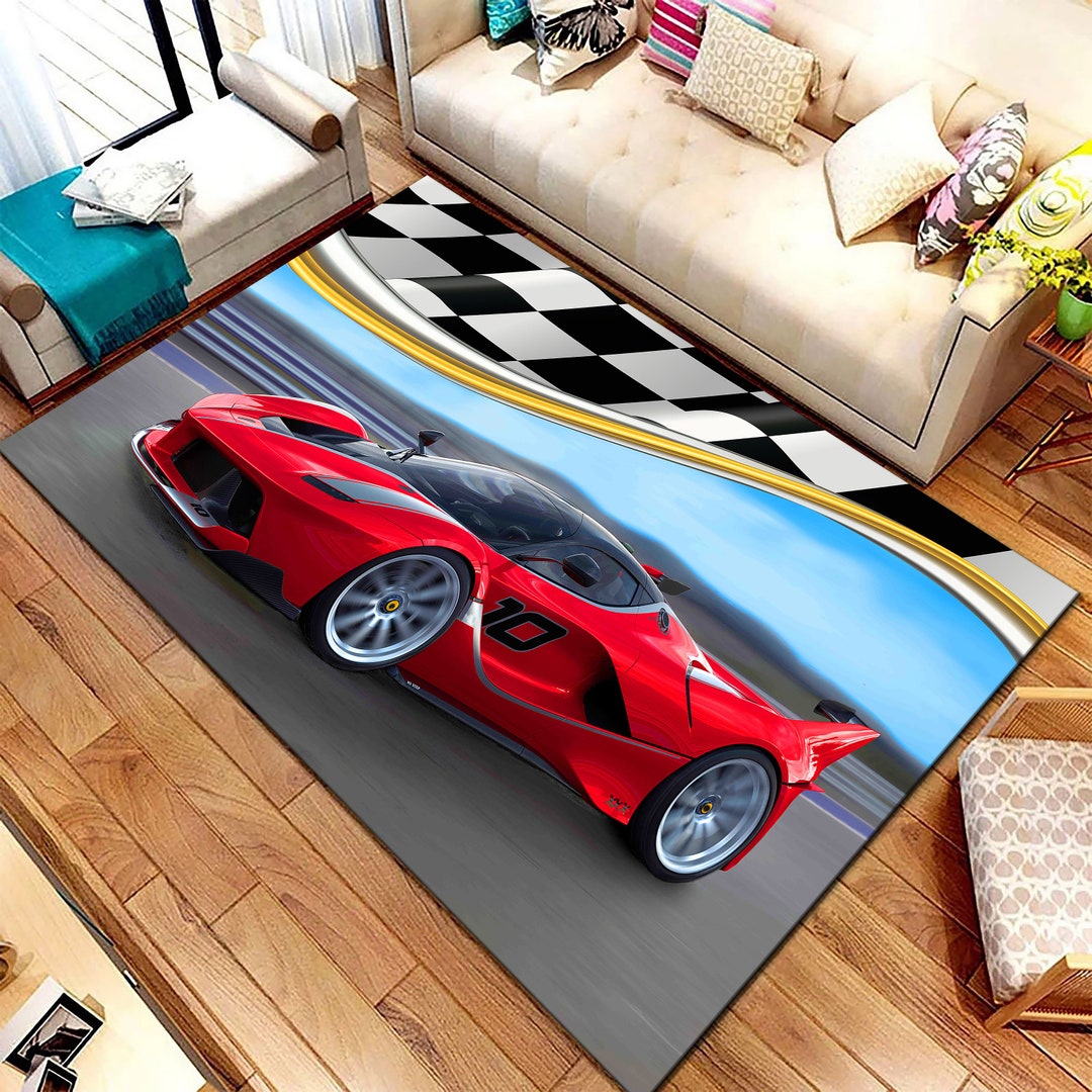 Car Rug, Bburago Rug, Race Car, Young Room Decor, Kids Room Rug, Game ...