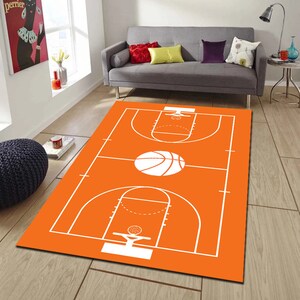 Basketball Court Rug, Basketball Sports Area Rug, Team Basketball Gifts ...