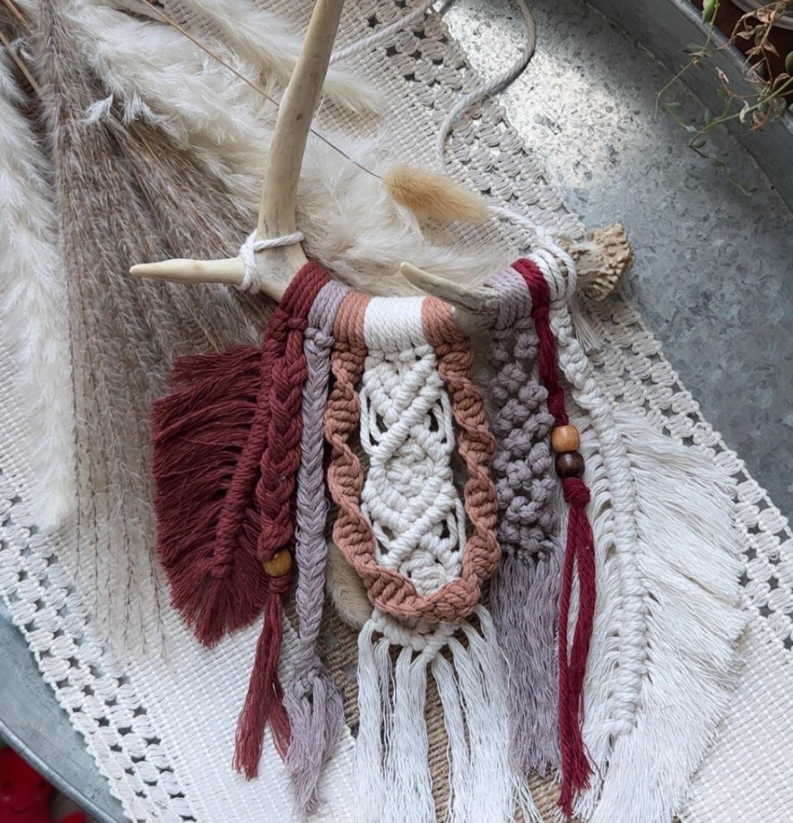 Antler Macrame Wall Hanger - Etsy