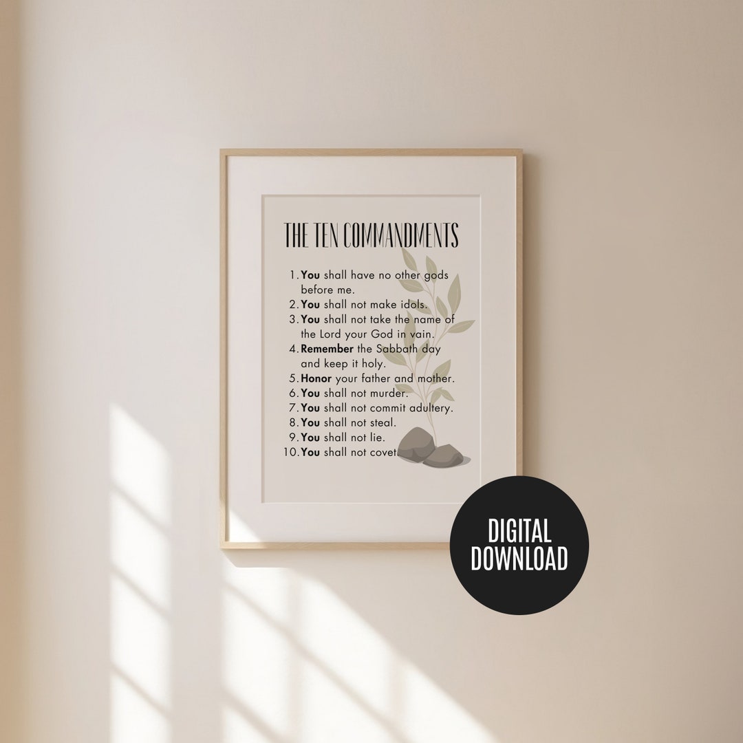 The Ten Commandments, Exodus 20:1-17, Bible Verse Printable, Bible ...