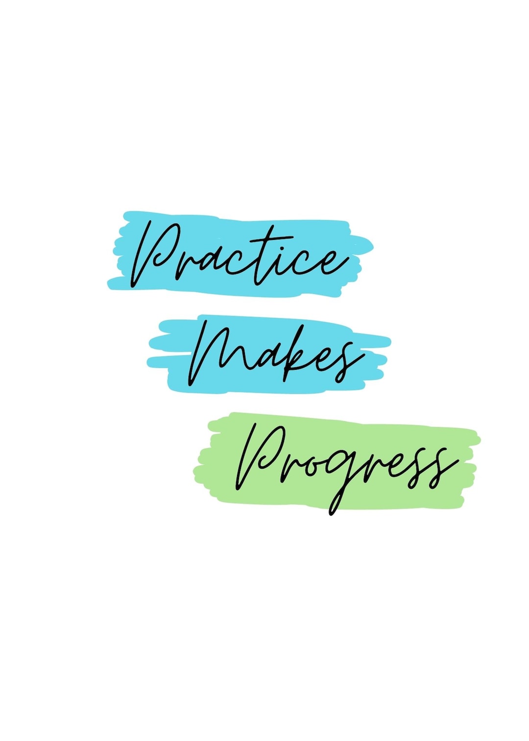Practice Makes Progress Wall Art Printable Inspirational Quote - Etsy