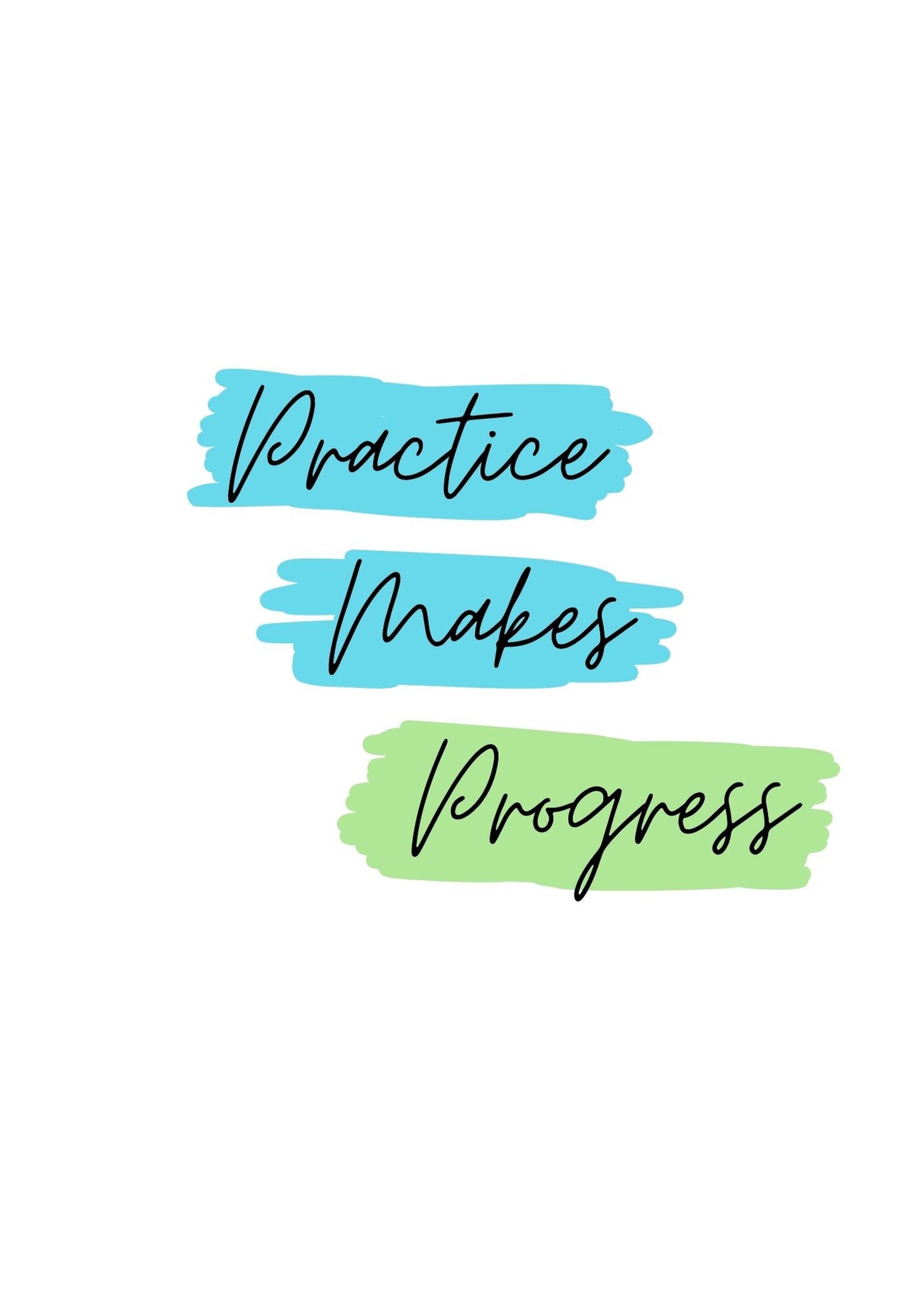 Practice Makes Progress Wall Art Printable Inspirational Quote - Etsy