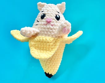 Banana Split Chonky Crochet Cat Gift | Cat Plushie | Handmade | Stuffed ...