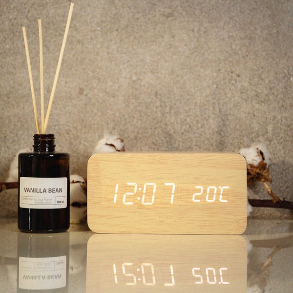 Wood Digital Desk Clock - Etsy