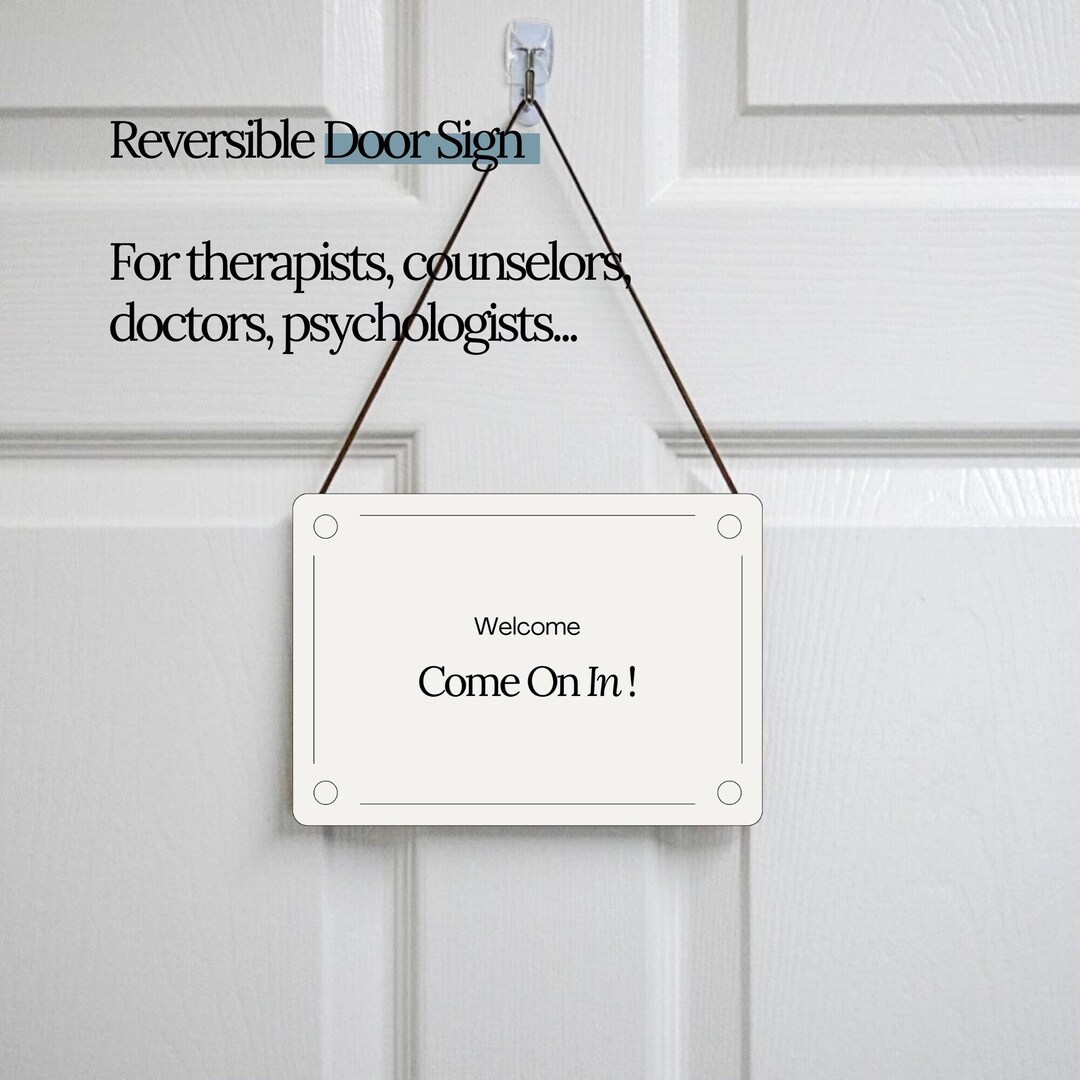 Therapy Door Sign - Therapist Welcome Sign - Door Hanger for Counselors ...
