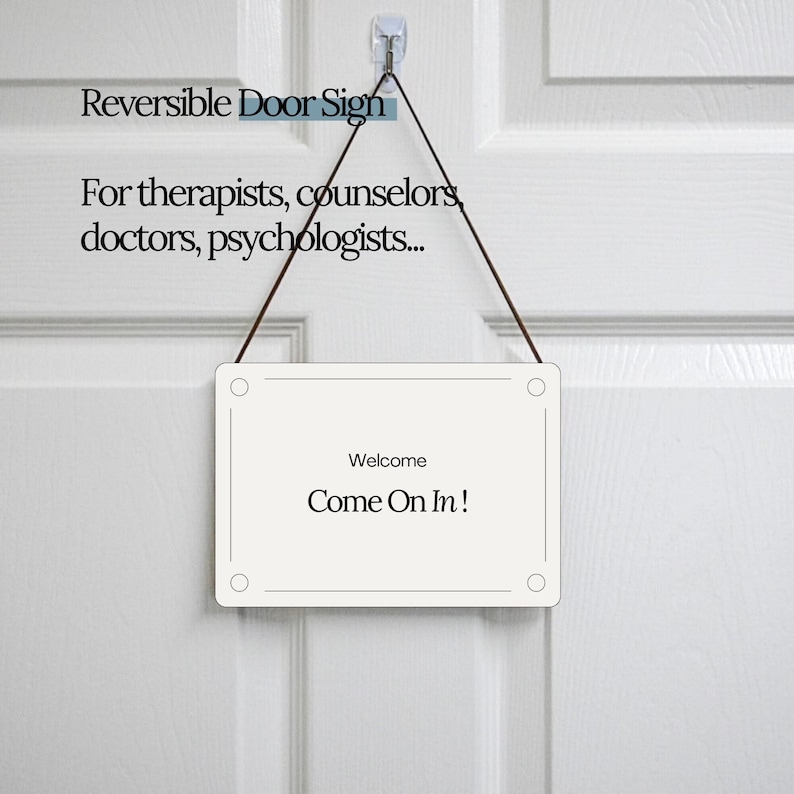 Therapy Door Sign - Therapist Welcome Sign - Door Hanger for Counselors ...