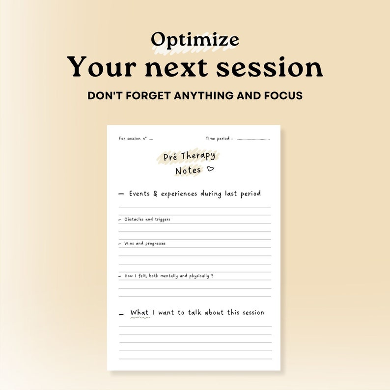 Therapy Journal - Post Therapy Notes - Therapy Debrief Journal, Therapy ...