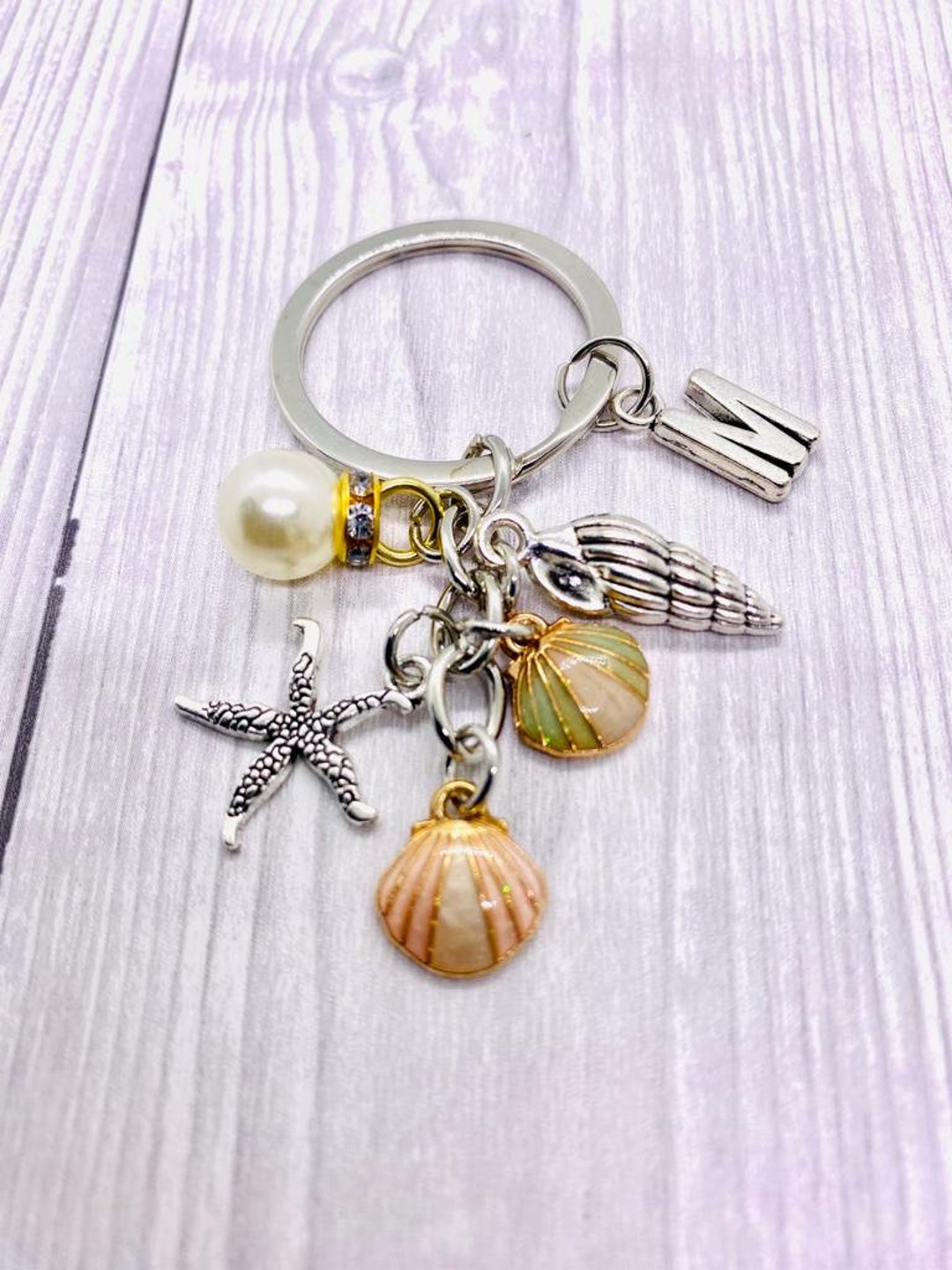Sea Symbols Keychain, Bead, Shell, Starfish, Gift Idea - Etsy