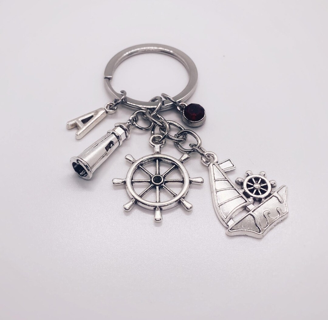 Sea Keychain, Lighthouse Keychain, Helm, Boat, Ocean Keychain, for Sea ...