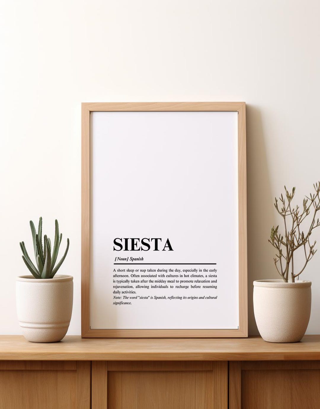 Siesta Definition Print, Spanish Word Art, Digital Download, Printable ...