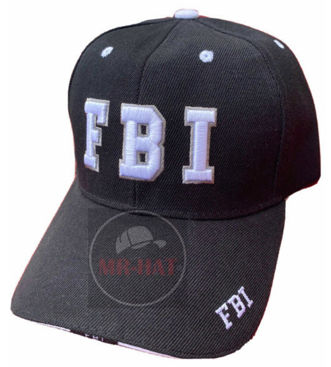 FBI Hat Officer Baseball Cap Adjustable Black Hat Headwear Black White ...