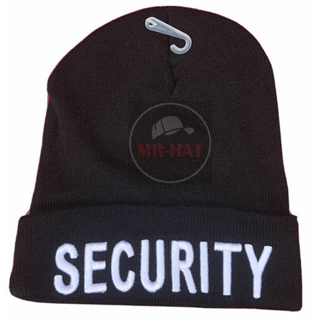 Security Officer Black Cuffed Knit Beanie Embroidered Cap Hat - Etsy