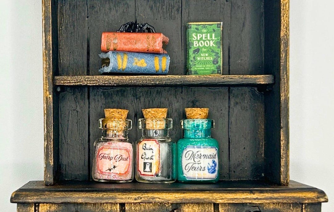 Miniature Apothecary Jar Set: Spooky Dollhouse Halloween Decor - Etsy