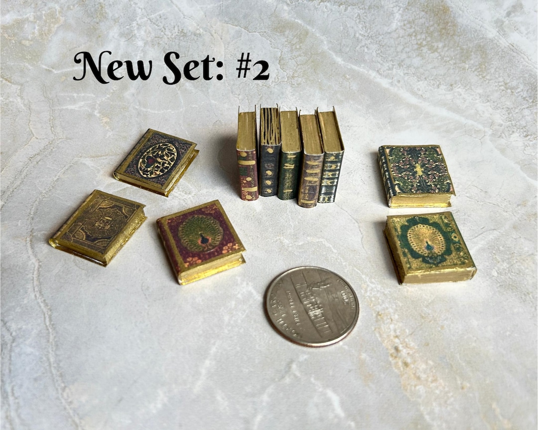 Miniature Antique Books for Dollhouse: Gold Gilded Set 2 - Etsy