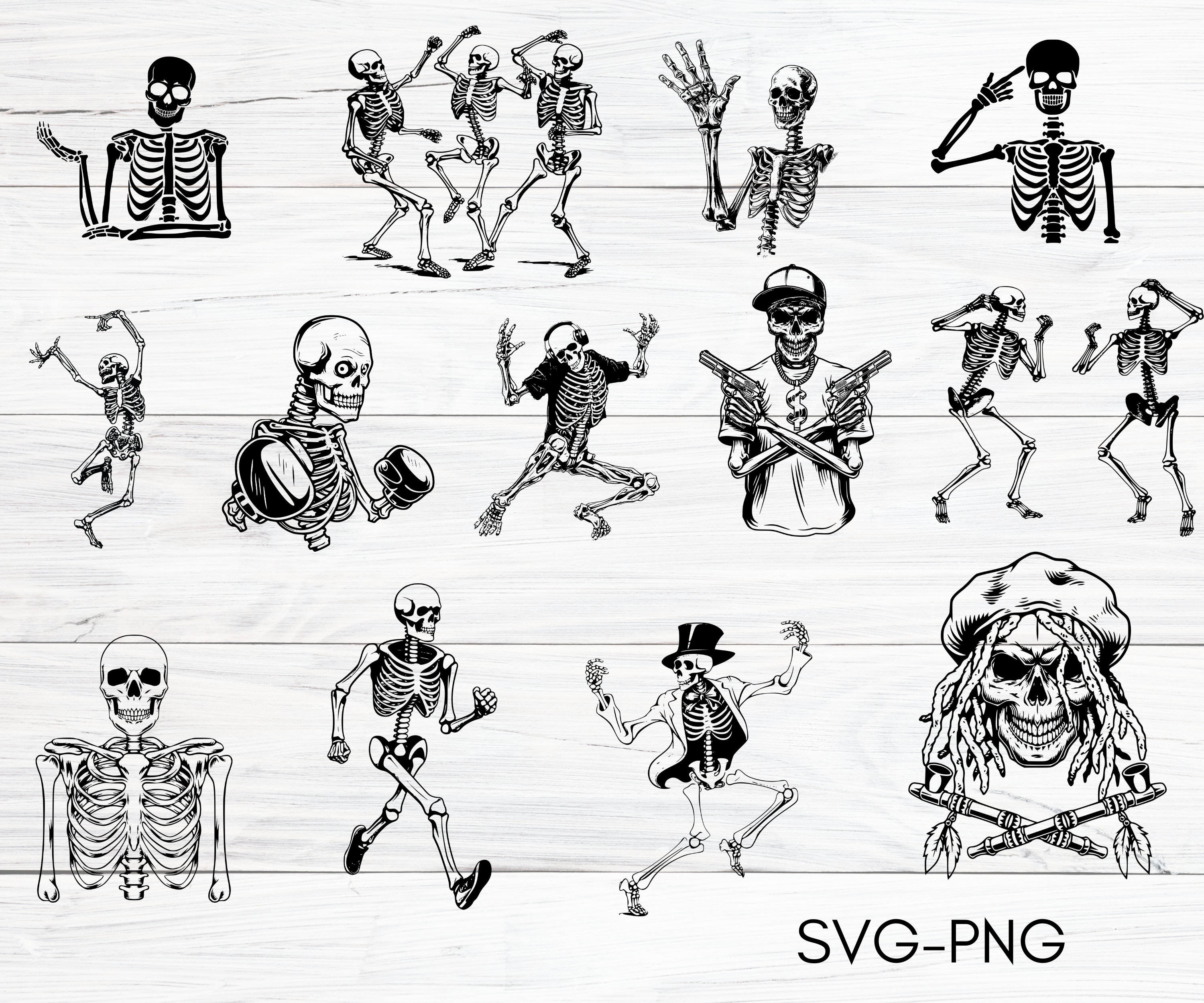 SKELETON SVG, Skeleton Svg Bundle, Skeleton Clipart, Halloween Svg ...