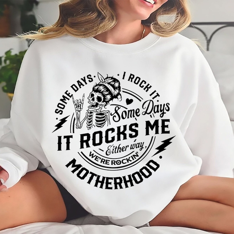 Motherhood Some Day I Rock It Svg Png, Retro Motherhood Sublimation Design, Trendy Front and ...
