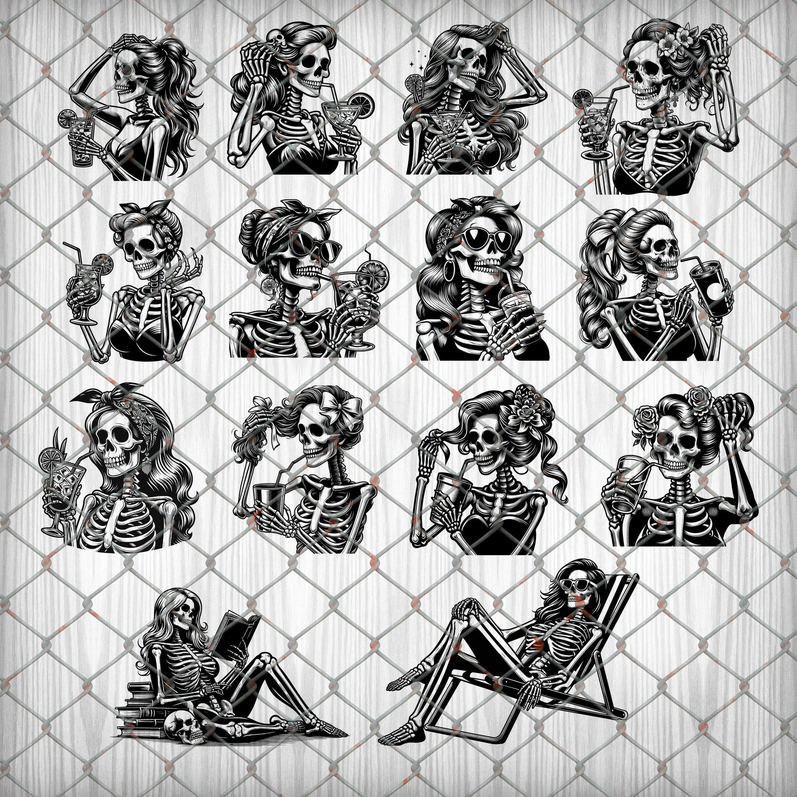 43 SKELETON WOMEN SVG, Skeleton Svg Bundle, Halloween Svg Skeleton Cut ...