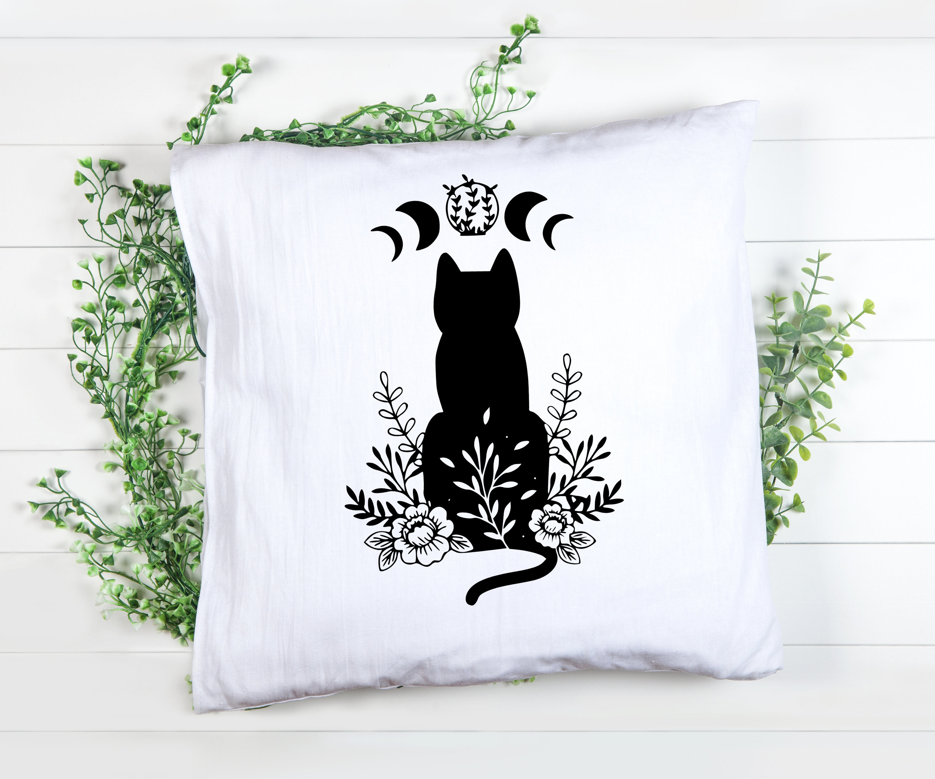 Floral Cat SVG Png Cat SVG Files for Silhouette Cameo & - Etsy