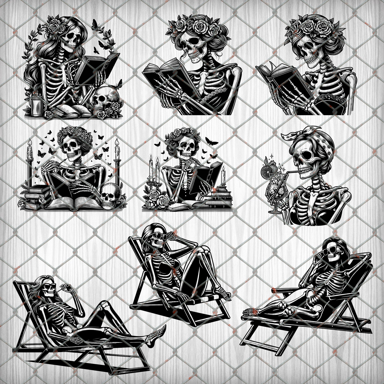 43 SKELETON WOMEN SVG, Skeleton Svg Bundle, Halloween Svg Skeleton Cut ...