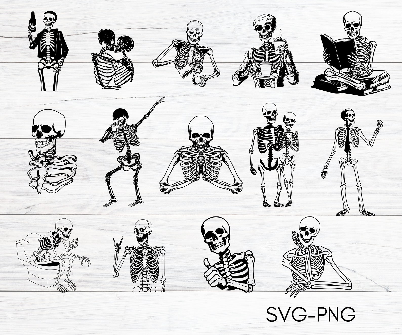 SKELETON SVG, Skeleton Svg Bundle, Skeleton Clipart, Halloween Svg ...