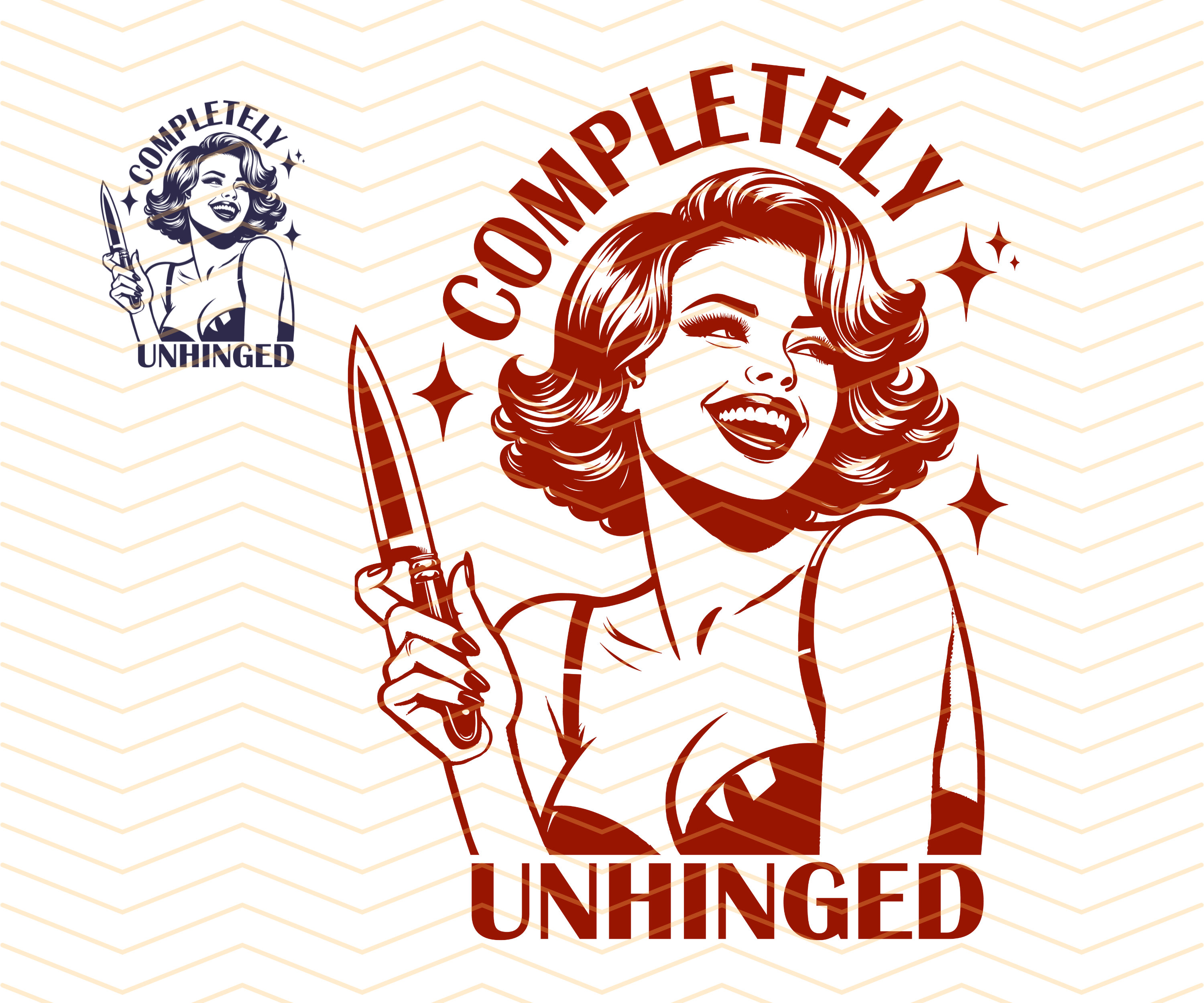 Completely Unhinged Png Svg, Retro Unhinged Girl Png, Trendy Vintage ...