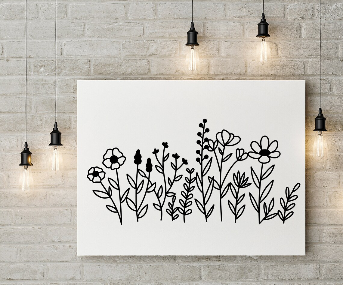 Wildflowers Svg, Wild Flower Svg Bundle, Floral Frame Svg, Split ...