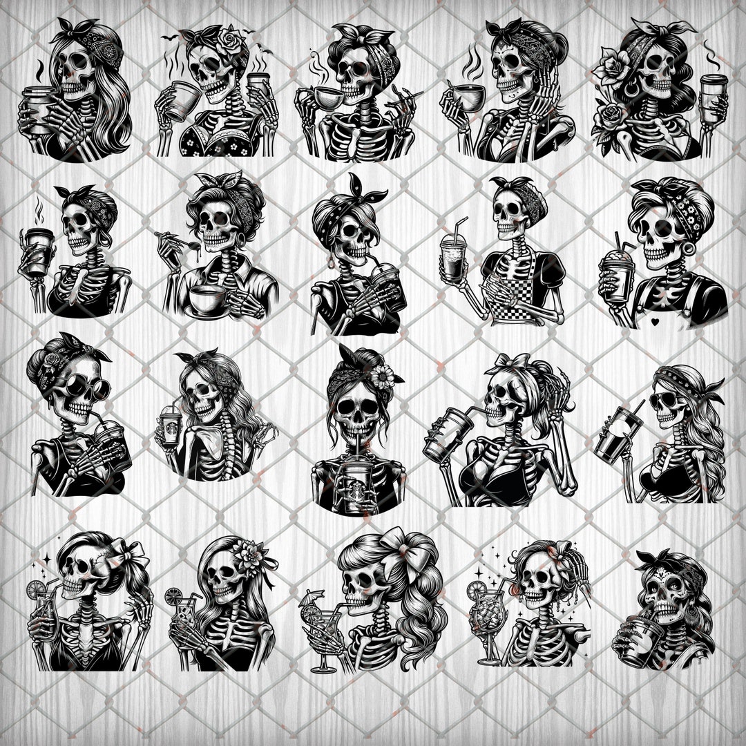 43 SKELETON WOMEN SVG, Skeleton Svg Bundle, Halloween Svg Skeleton Cut ...