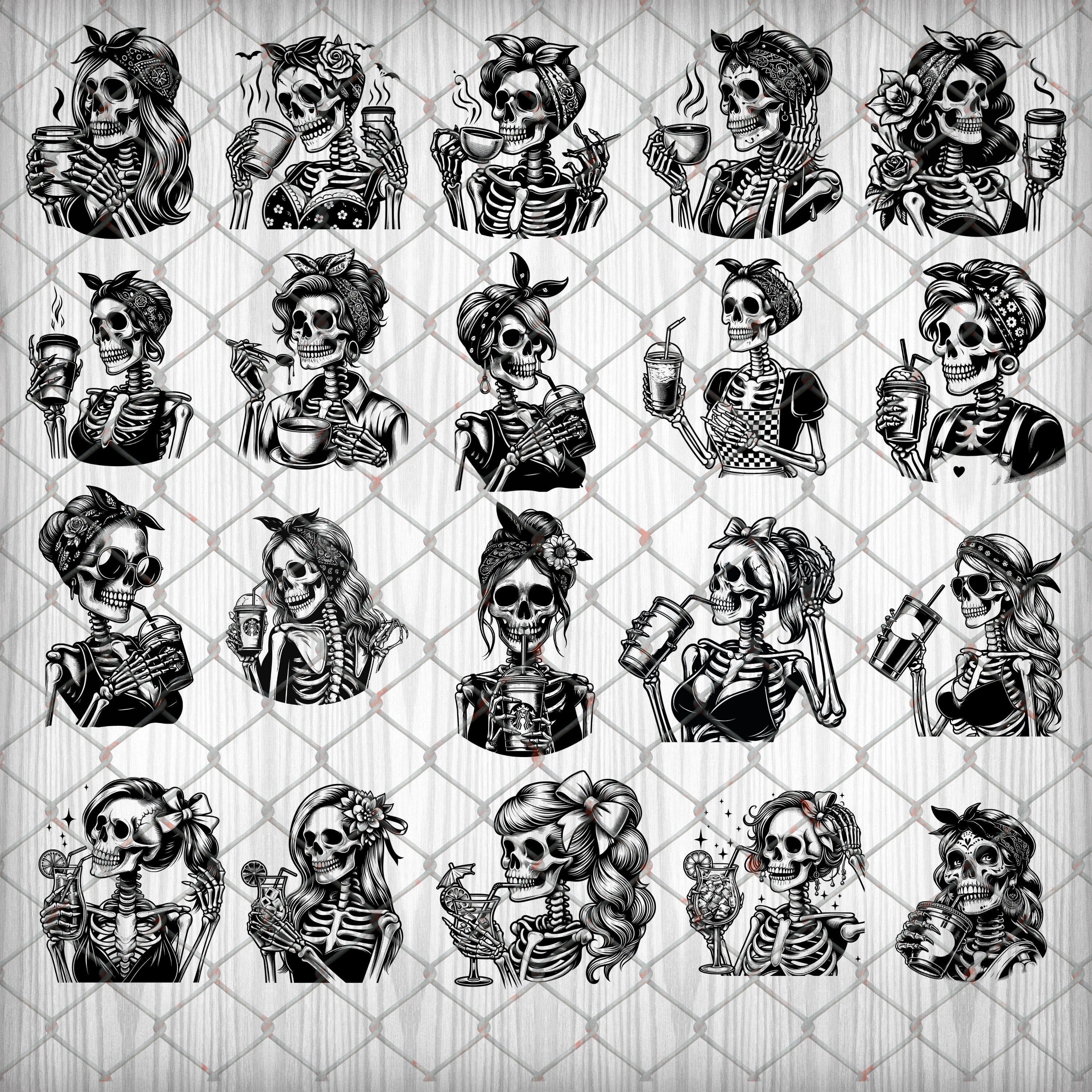 43 SKELETON WOMEN SVG, Skeleton Svg Bundle, Halloween Svg Skeleton Cut ...