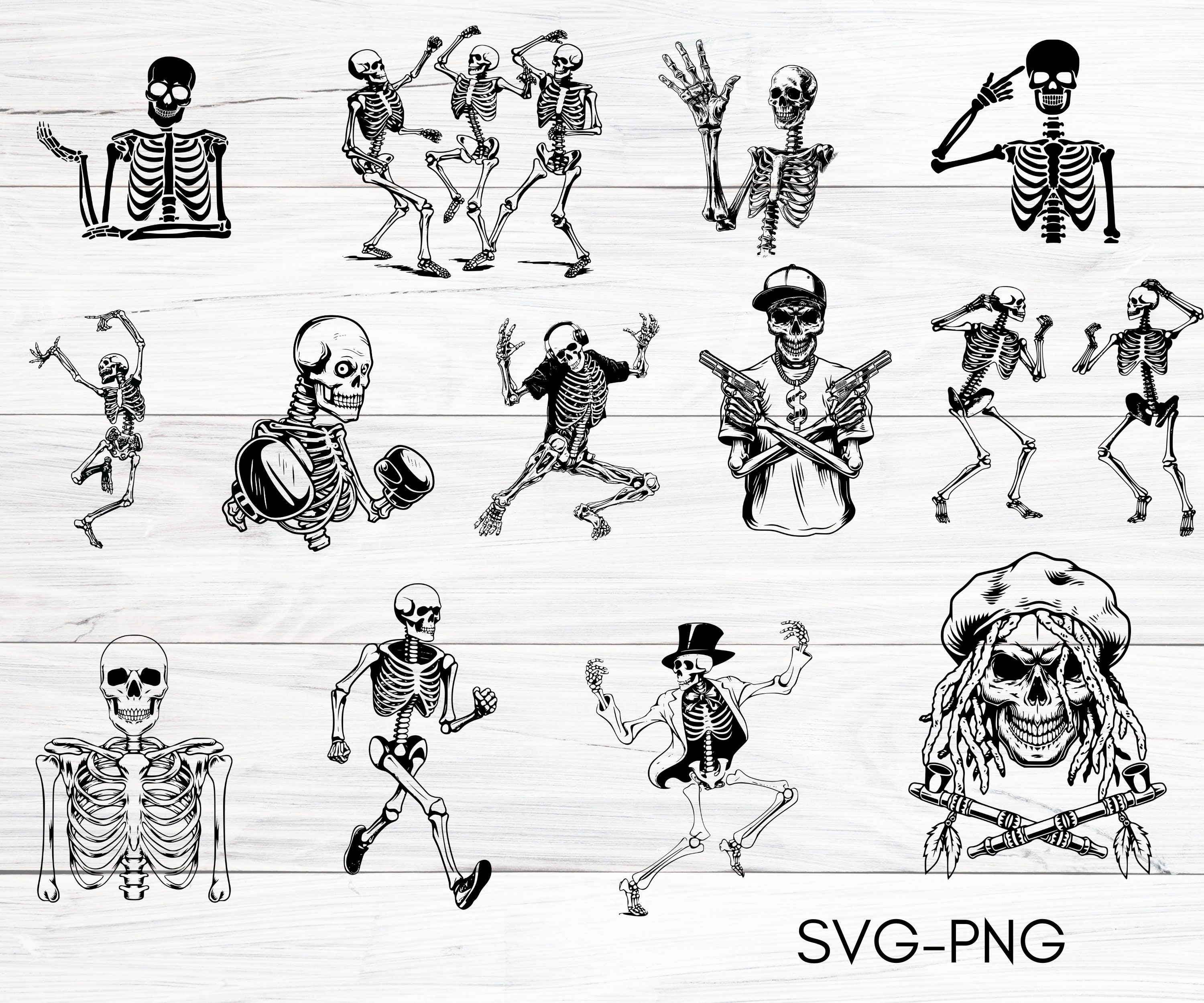 SKELETON SVG, Skeleton Svg Bundle, Skeleton Clipart, Halloween Svg ...