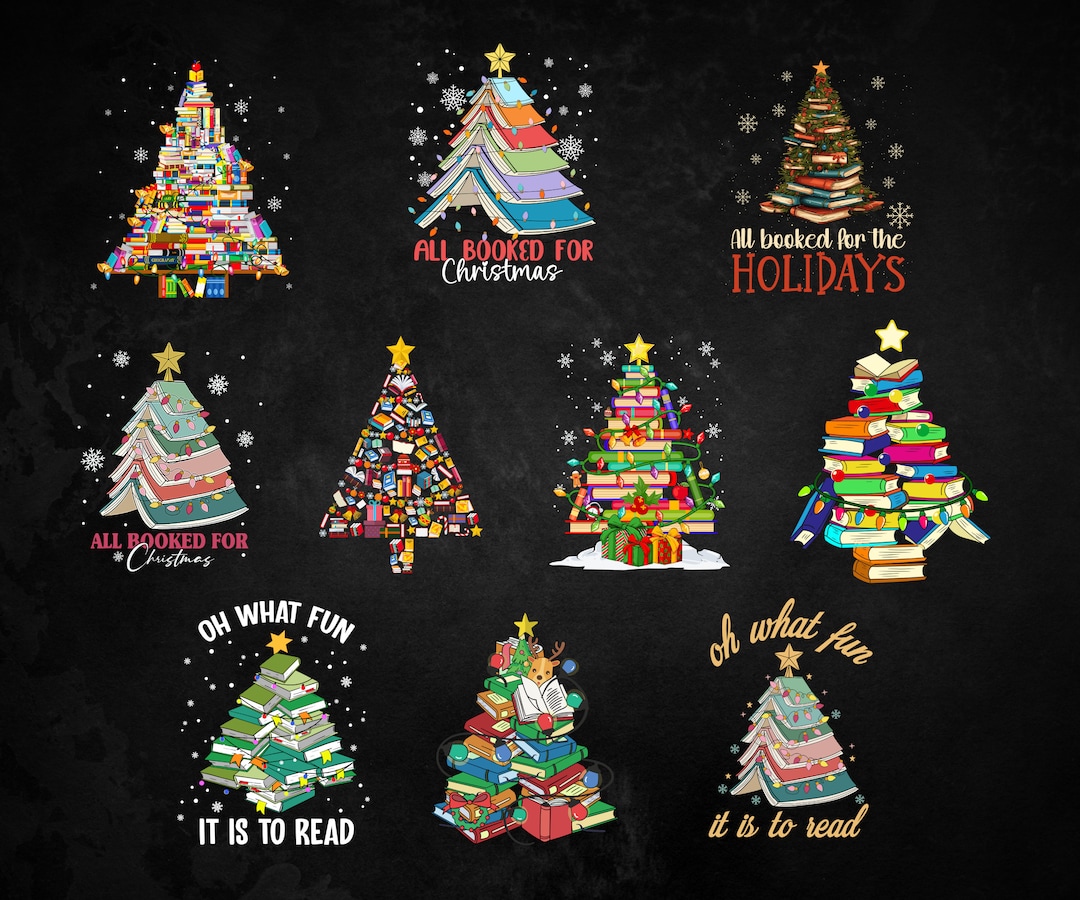 Christmas Book Tree Svg Png, Christmas Gift, Book Lovers Png, Bookworm ...
