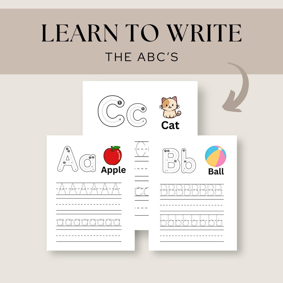 Alphabet Writing Worksheets for Preschool & Kindergarten | Develop ...