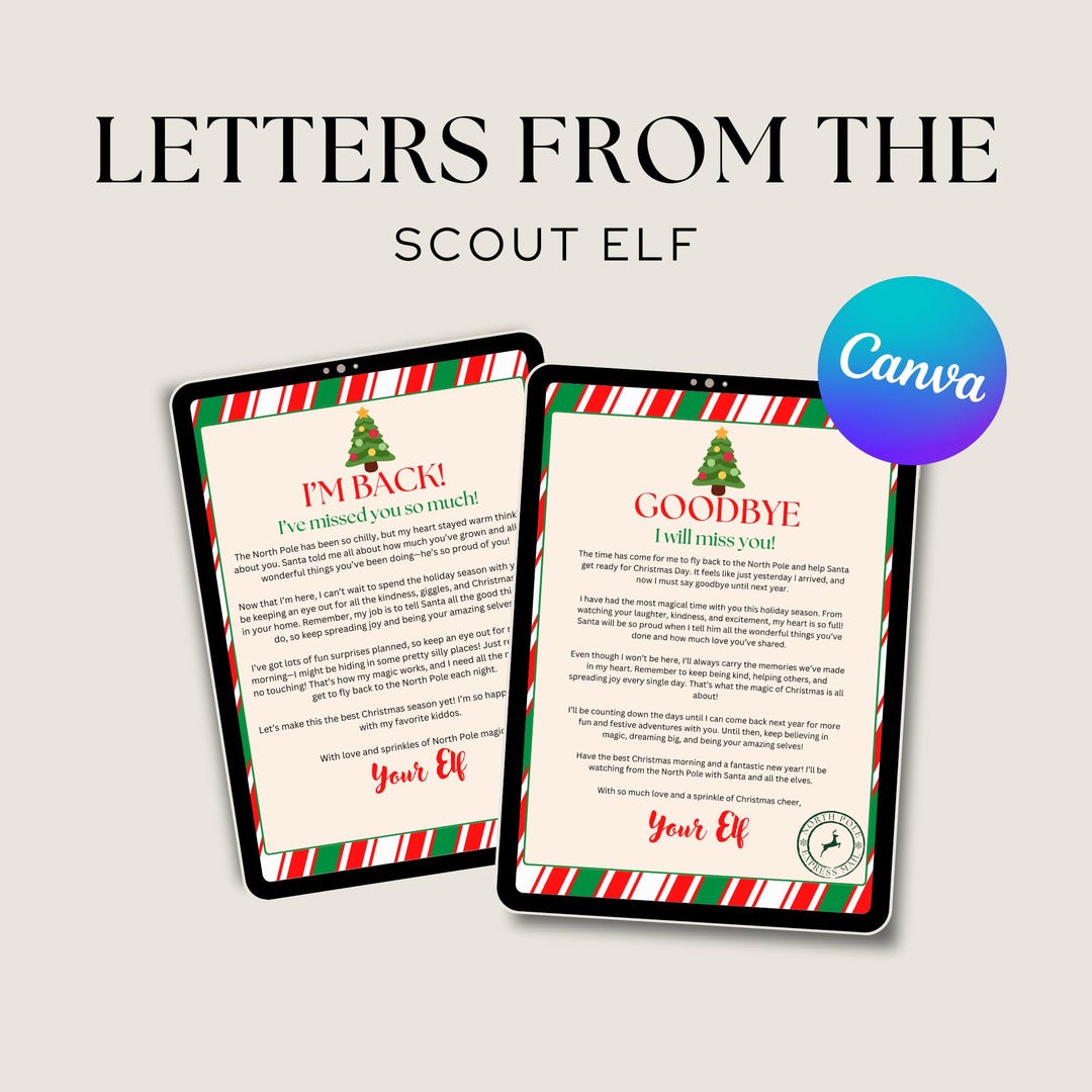 Printable Elf Welcome & Goodbye Letters: North Pole Stationery (digital ...