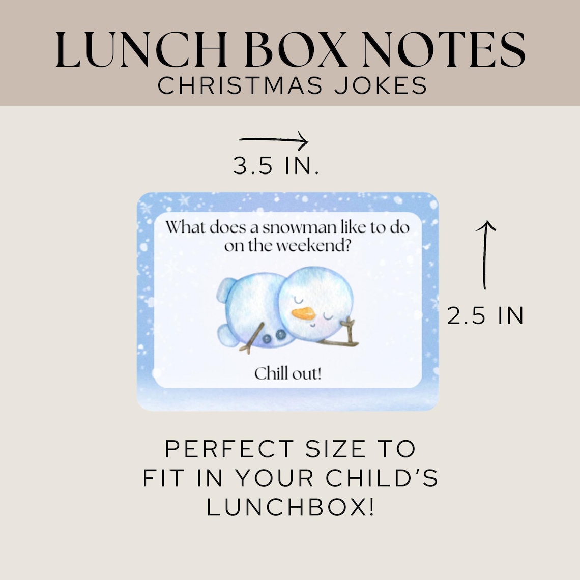 Kids Christmas Lunch Box Jokes: 30 Printable Holiday Notes (digital ...