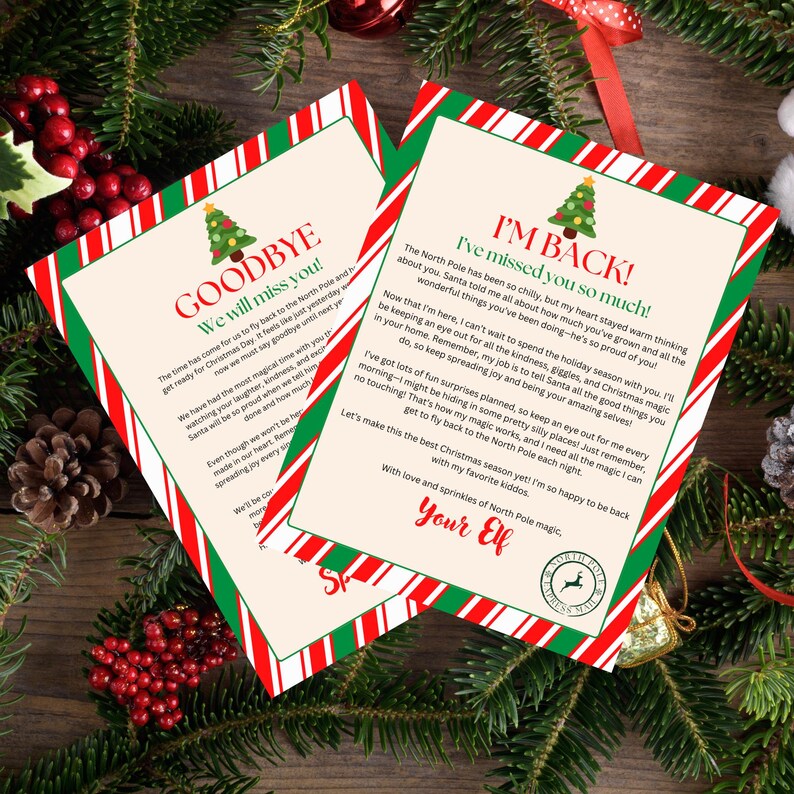 Printable Elf Welcome & Goodbye Letters: North Pole Stationery (digital ...