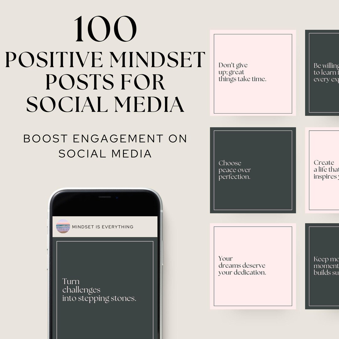 Positive Mindset Social Media Posts: Inspiring Content (digital ...