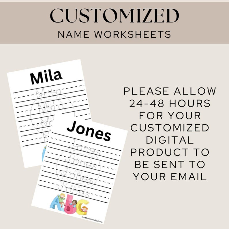 Custom Name Tracing Worksheet: Preschool Writing Practice (digital ...