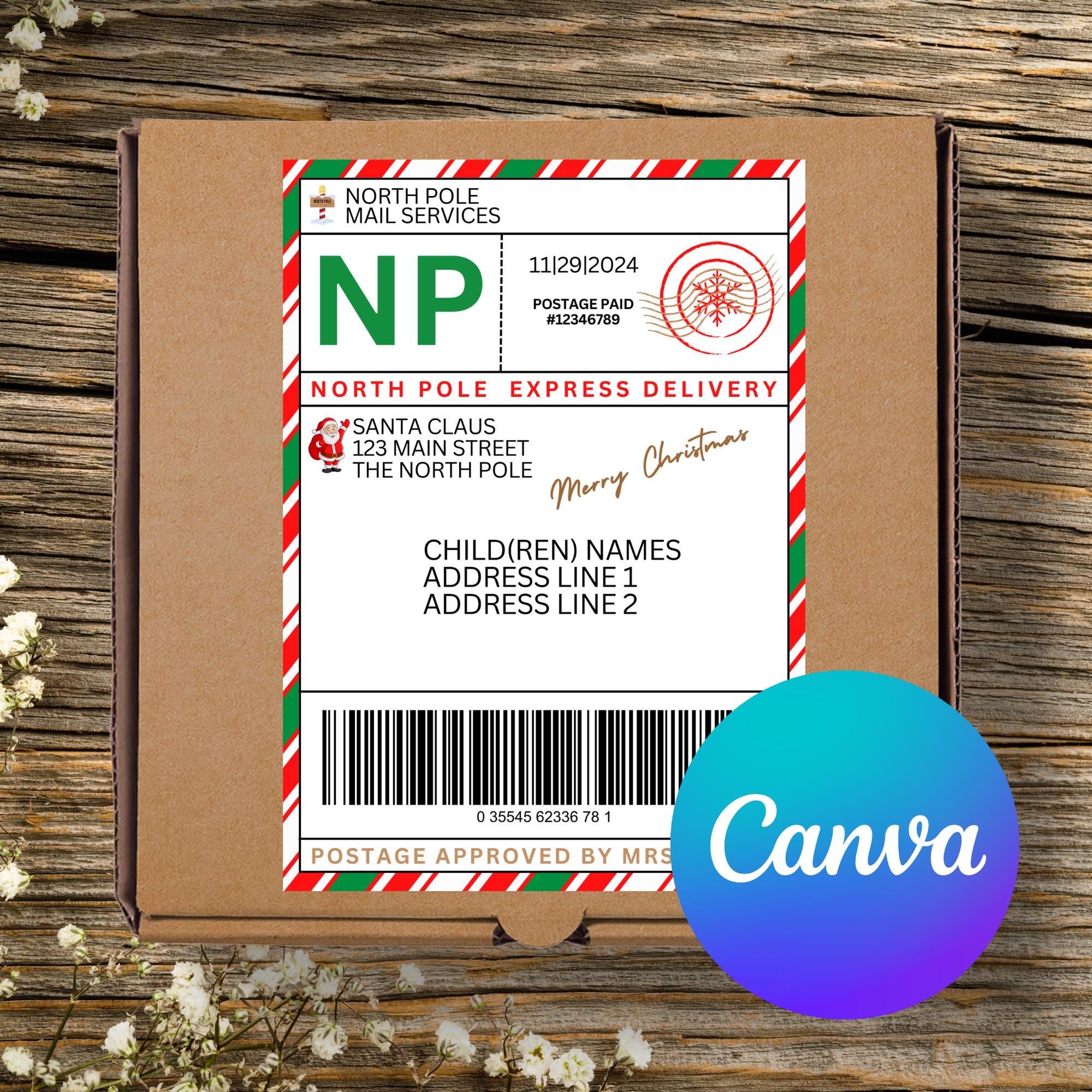 Editable North Pole Shipping Label Printable Elf on the Shelf Magic ...