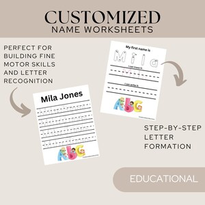 Custom Name Tracing Worksheet: Preschool Writing Practice (digital ...