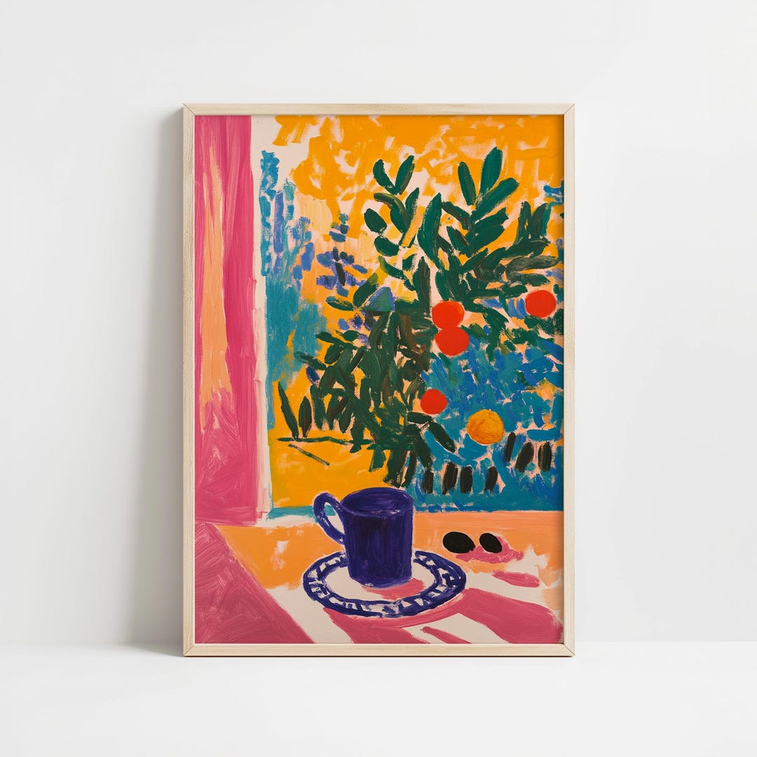 Matisse Inspired Still Life Art Print | Colorful Abstract Wall Art ...