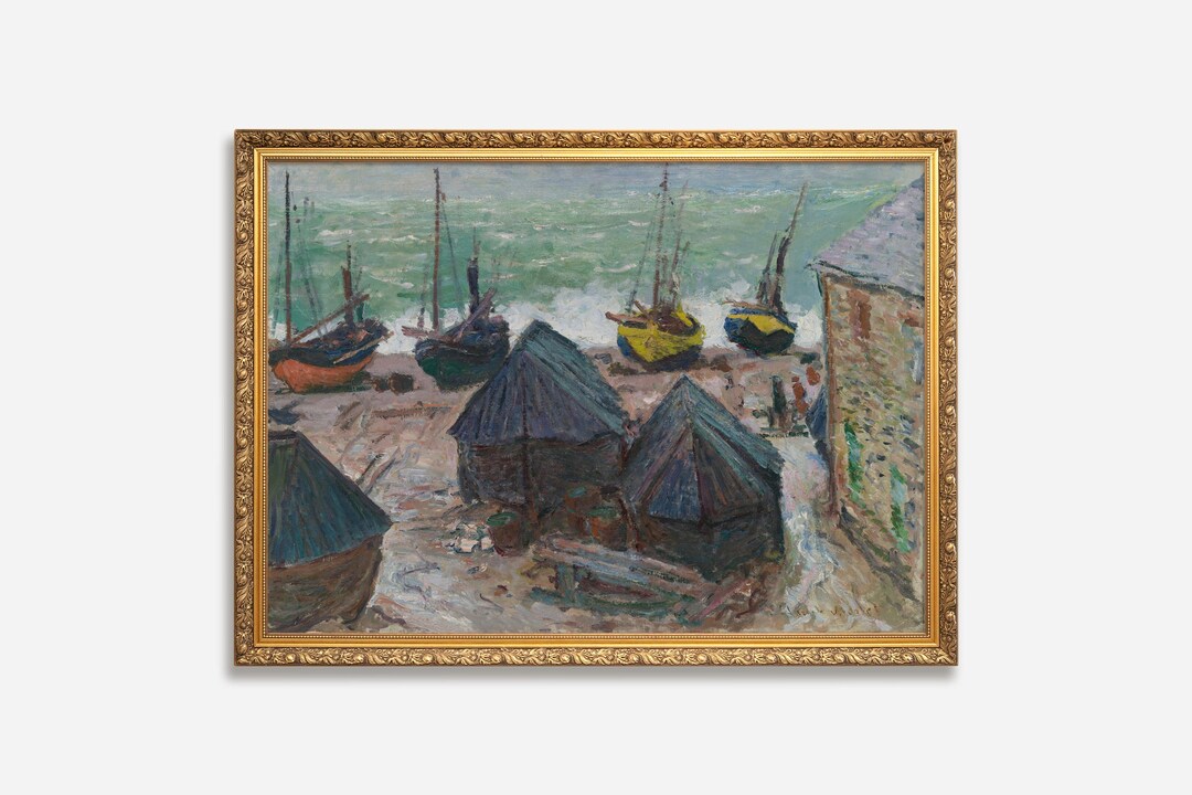 Monet Harbor Scene | Impressionist Painting of Boats and Seaside ...