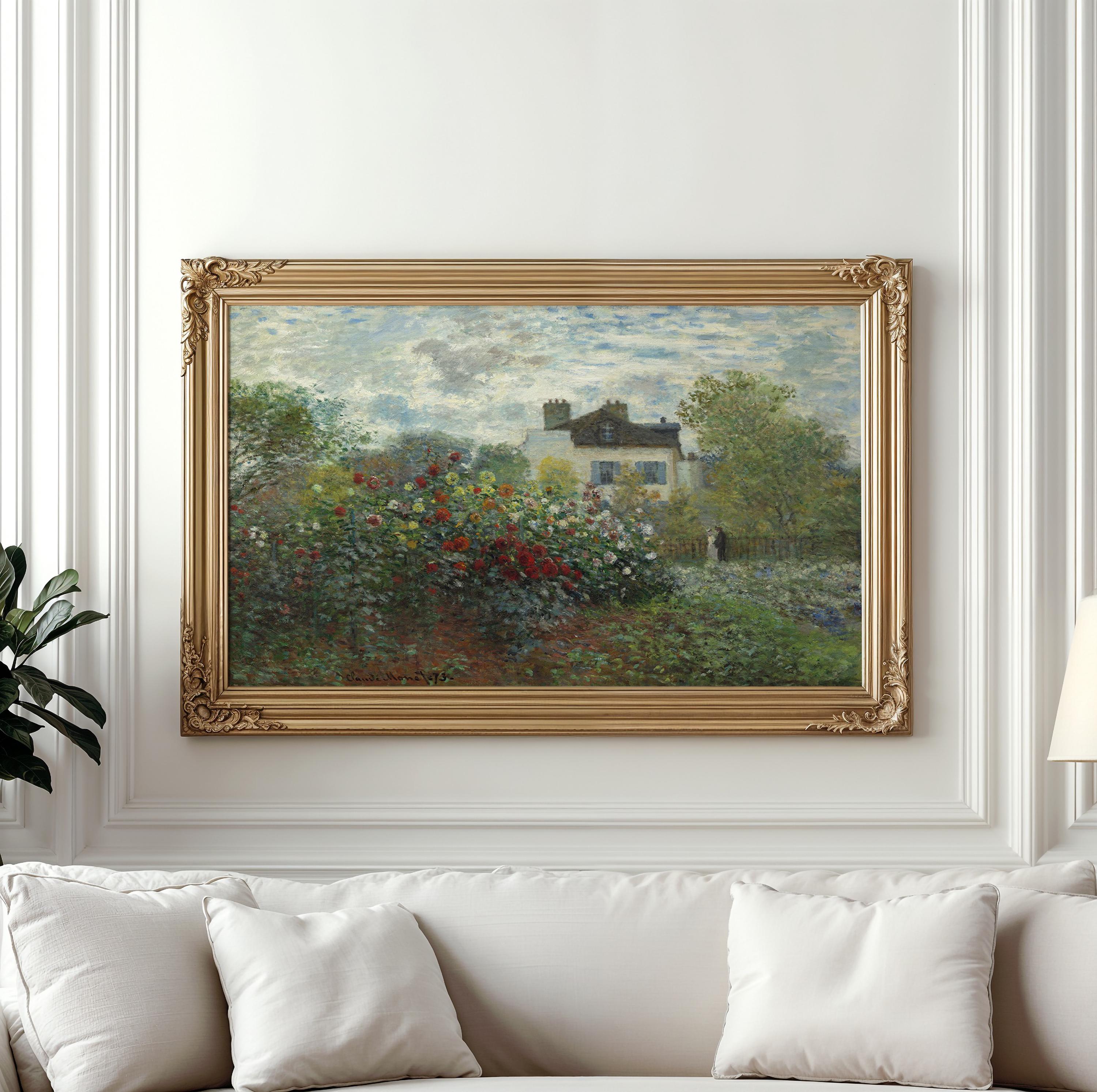 Vintage Claude Monet Painting | Floral Garden Impressionist Art ...