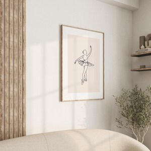 Ballerina Line Art Printable Wall Art | Minimalist Ballet Dancer ...